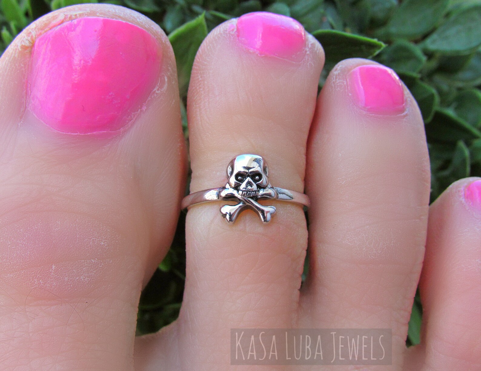 Crossbone Skull Toe Ring Skull Ring Skull Toering Silver - Etsy