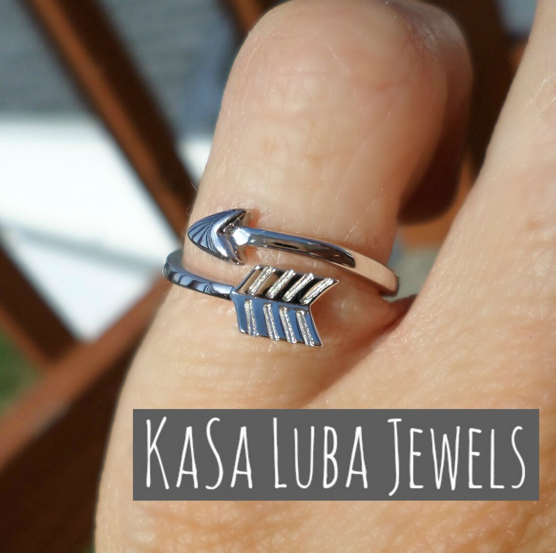 Adjustable Silver arrow ring Womens Arrow rings Promise | Etsy