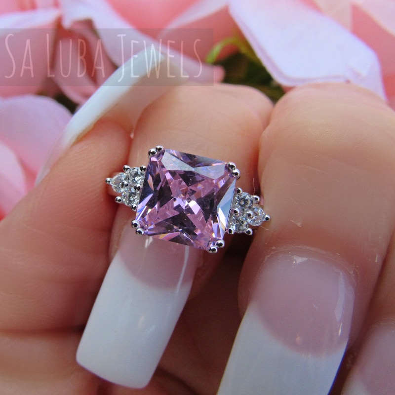 Pink Cz Ring - Etsy