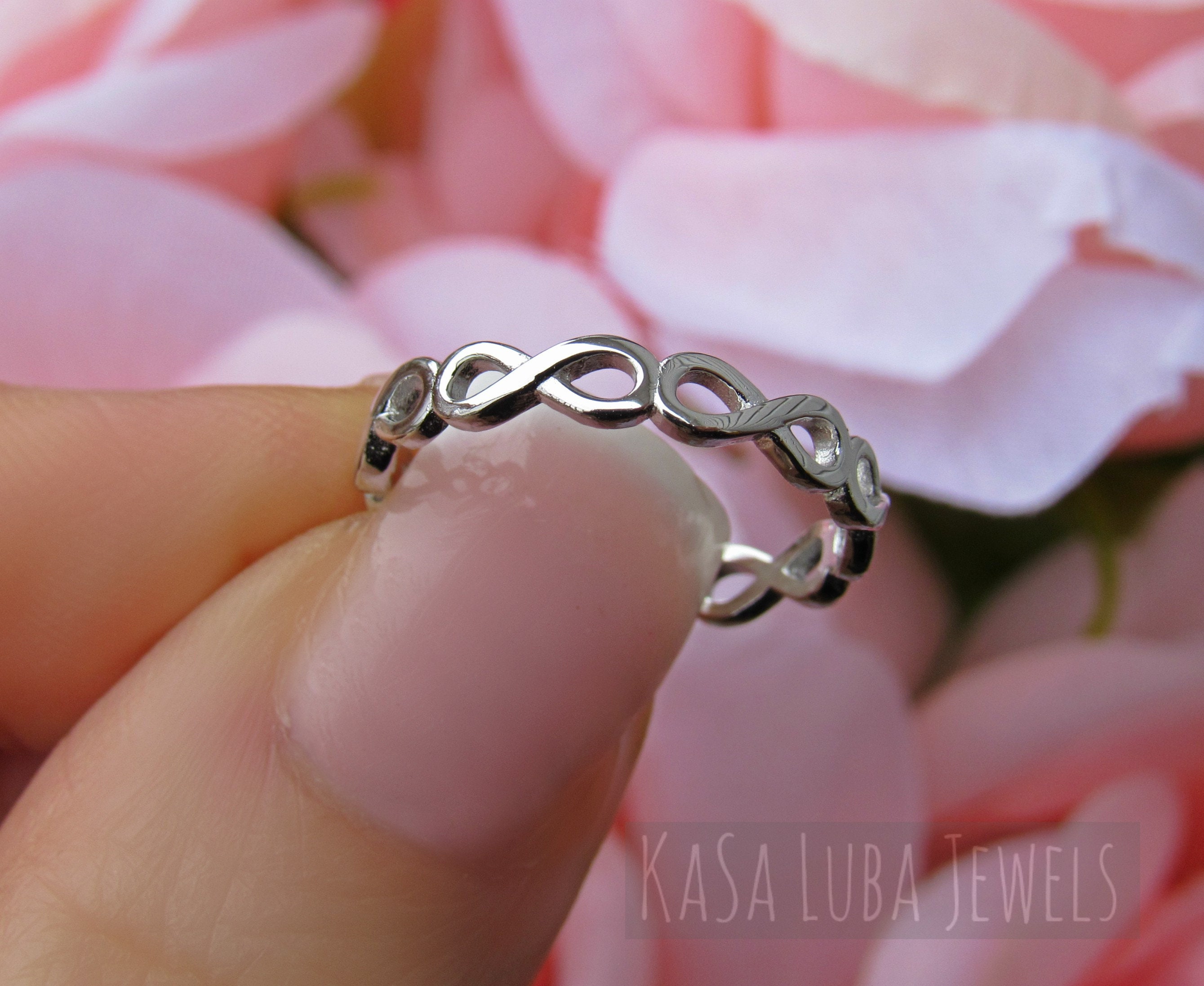 Sterling Silver Infinity Eternity Ring simple ring | Etsy