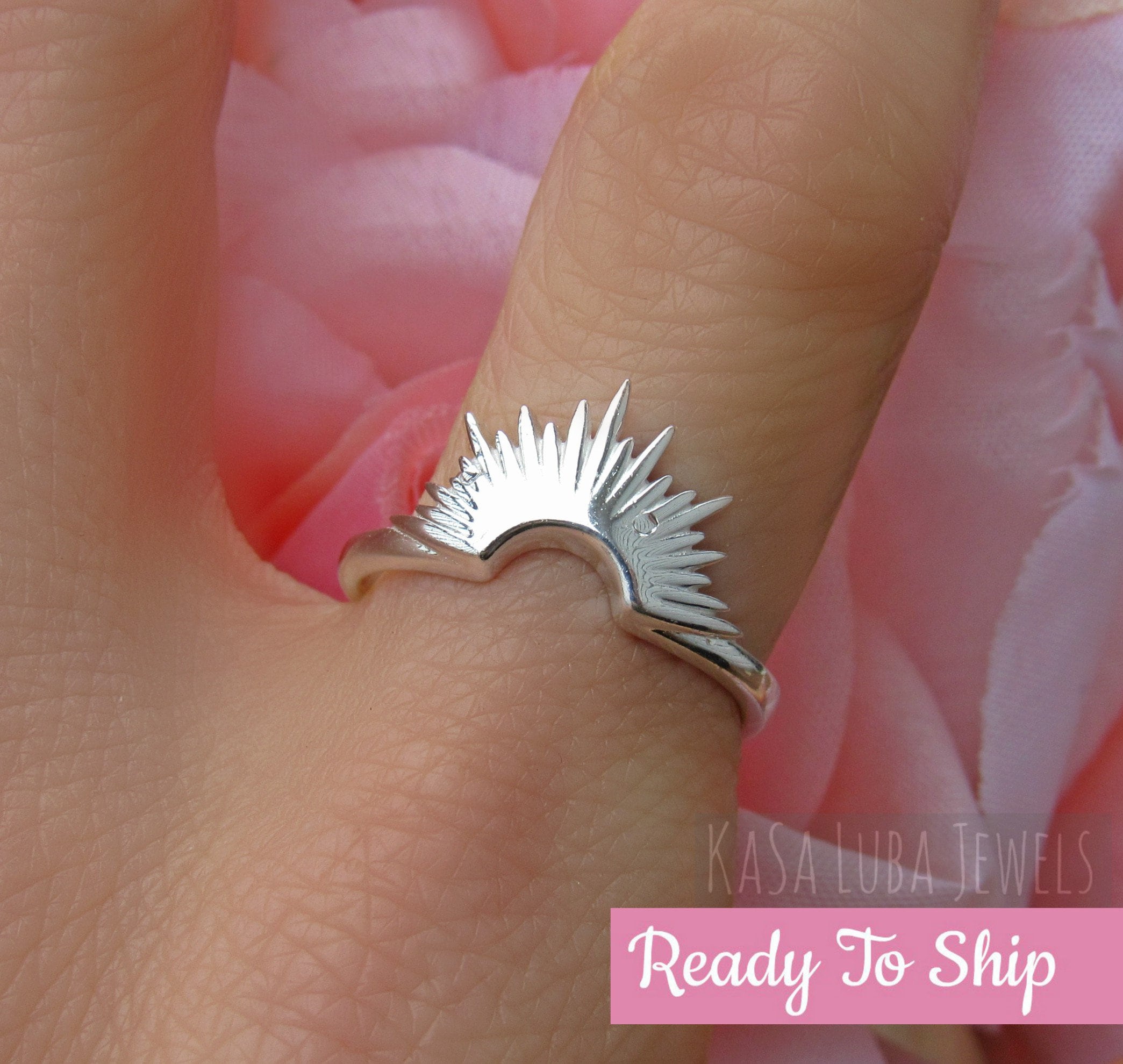 Silver Sunrise Ring Sunshine Ring Sunrise silver Jewelry | Etsy