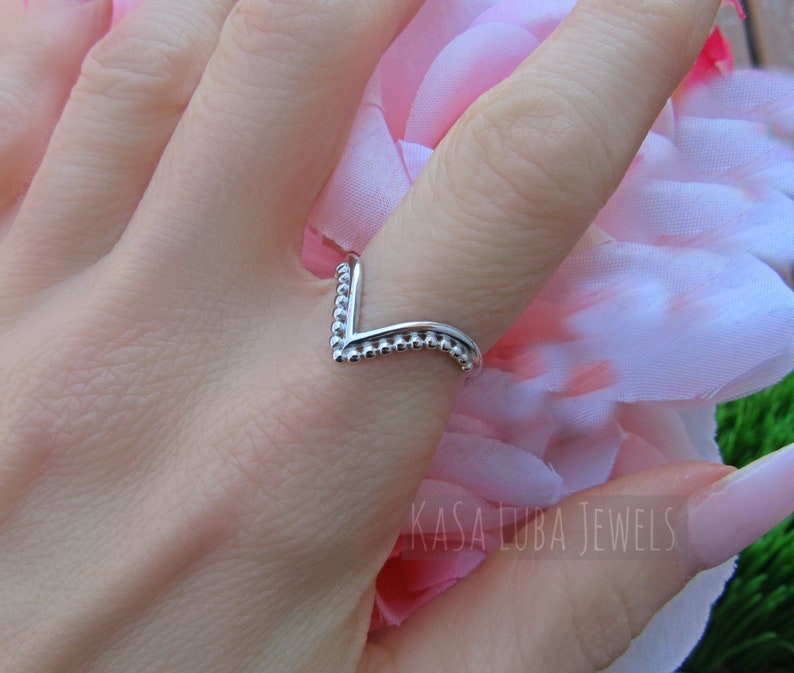 V Shape Silver Ring Chevron Ring Simple Ring Stamped 925 | Etsy