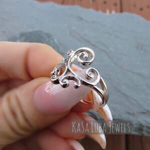 Wave Silver Ring, Swirl Silver Ring, Womens Statement Ring, Silver Ring ...