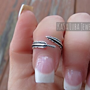 Oxidized Feather Toe Ring 925 Sterling Silver Promise - Etsy