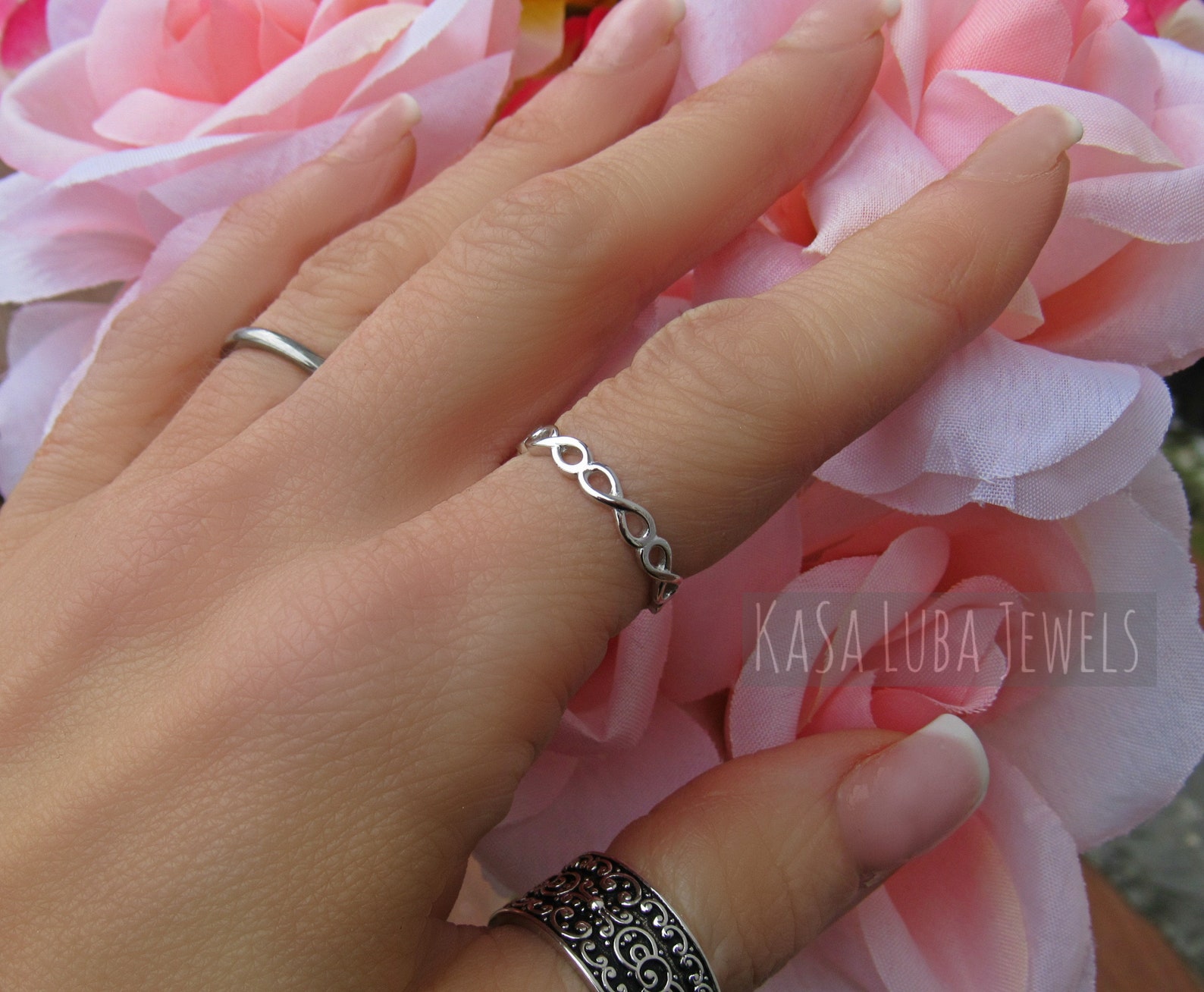 Sterling Silver Infinity Eternity Ring Simple Ring | Etsy