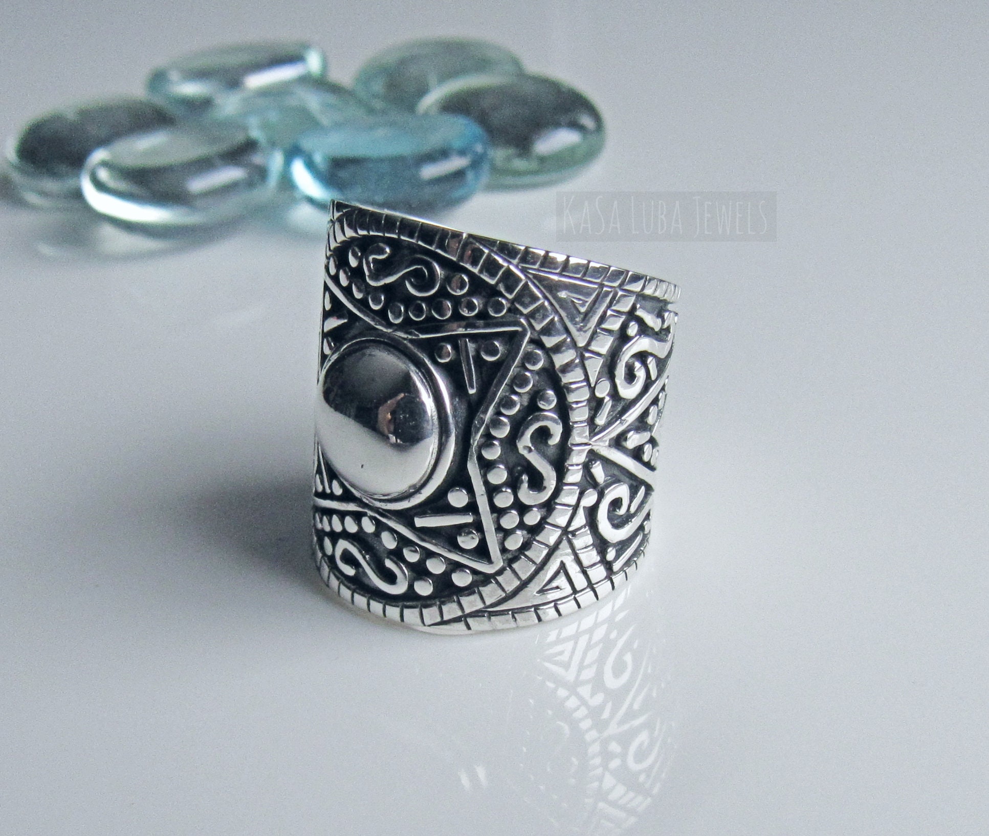 Bali Silver Ring Sterling Silver Womens Statement Ring - Etsy