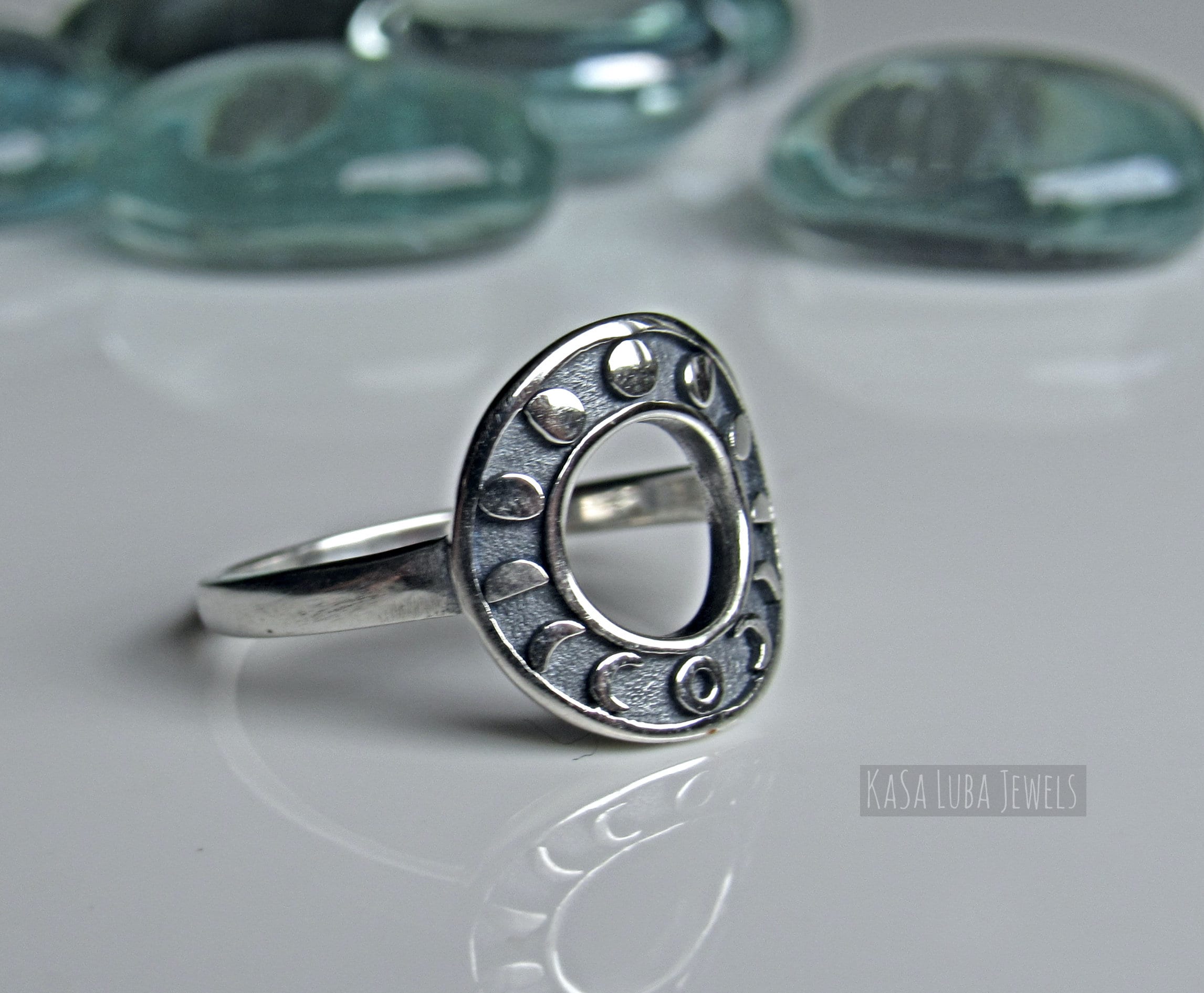 Sterling Silver Moon Phases Ring Womens Statement Ring | Etsy