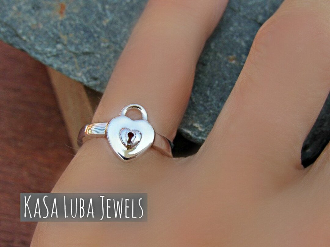 Heart Lock Silver Ring Promise Ring Silver Ring 925 Silver - Etsy