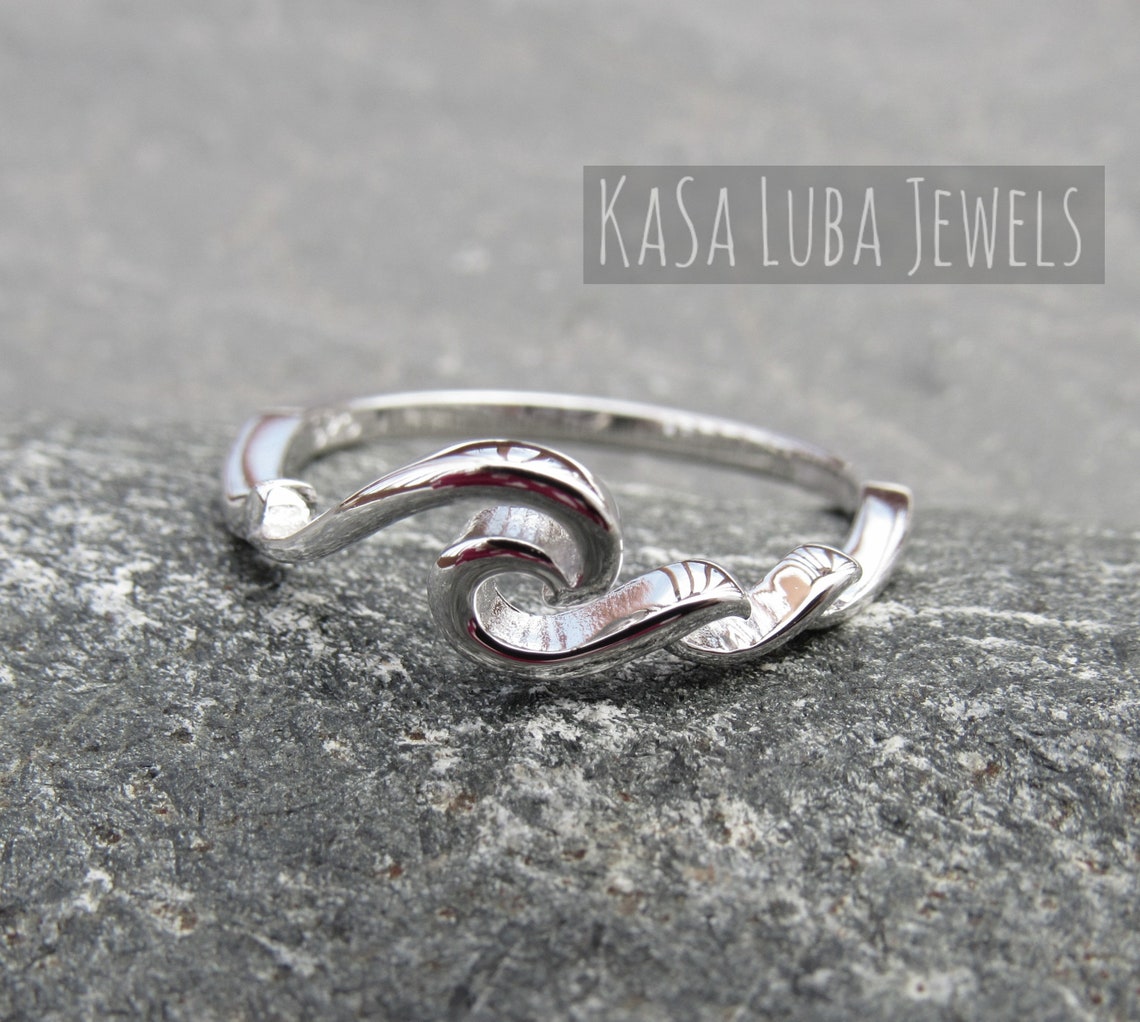 Womens Silver wave ring wave ring sterling silver 925 | Etsy