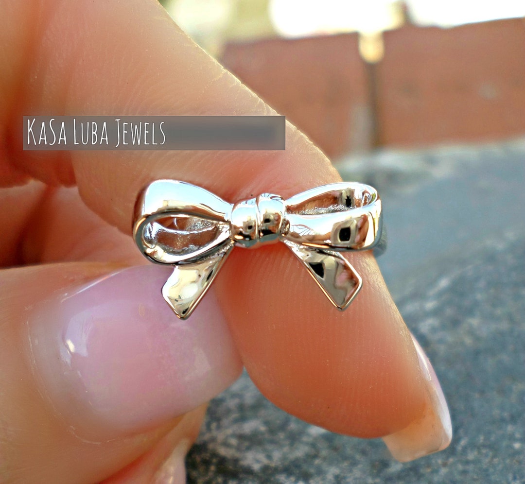 Sterling Silver Bow Ring Ribbon Rings Promise Ring Stamped - Etsy