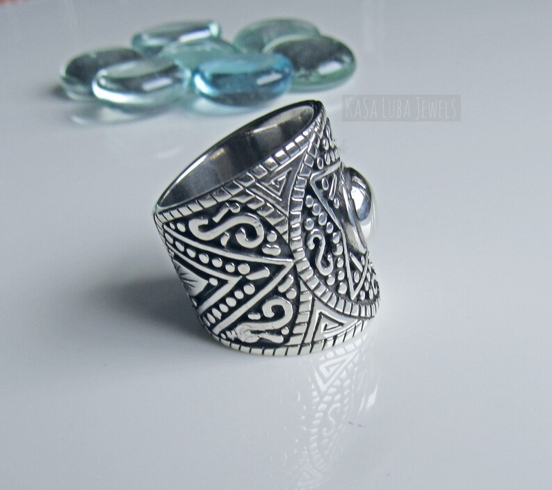 Bali Silver Ring Sterling Silver Womens Statement Ring - Etsy