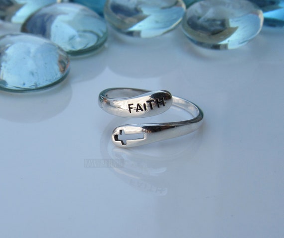 Silver Cross Silver Ring Faith Sterling silver Womens Cross Ring Religious Ring Silver Christian Ring Etsy