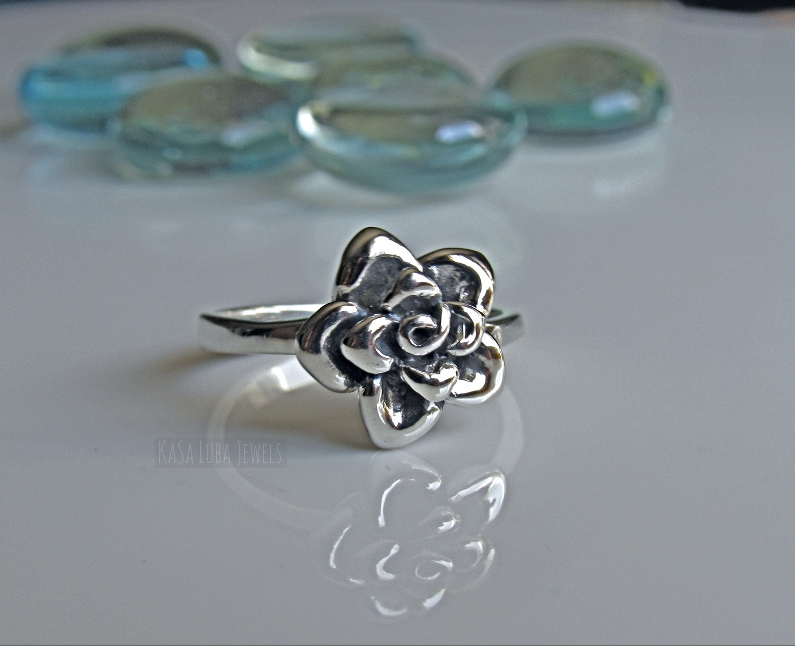 Sterling Silver Rose Ring Womens Simple Ring Sweet | Etsy