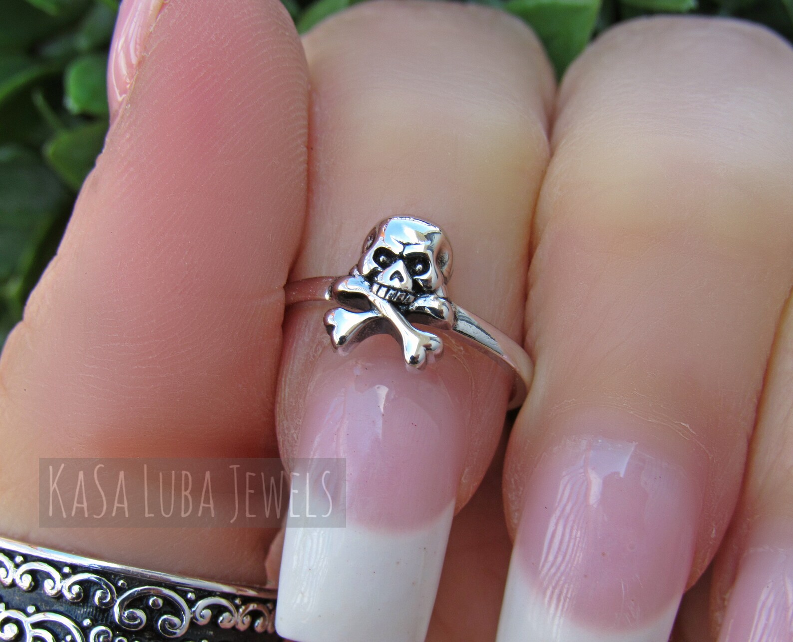 Crossbone Skull Toe Ring Skull Ring Skull Toering Silver - Etsy