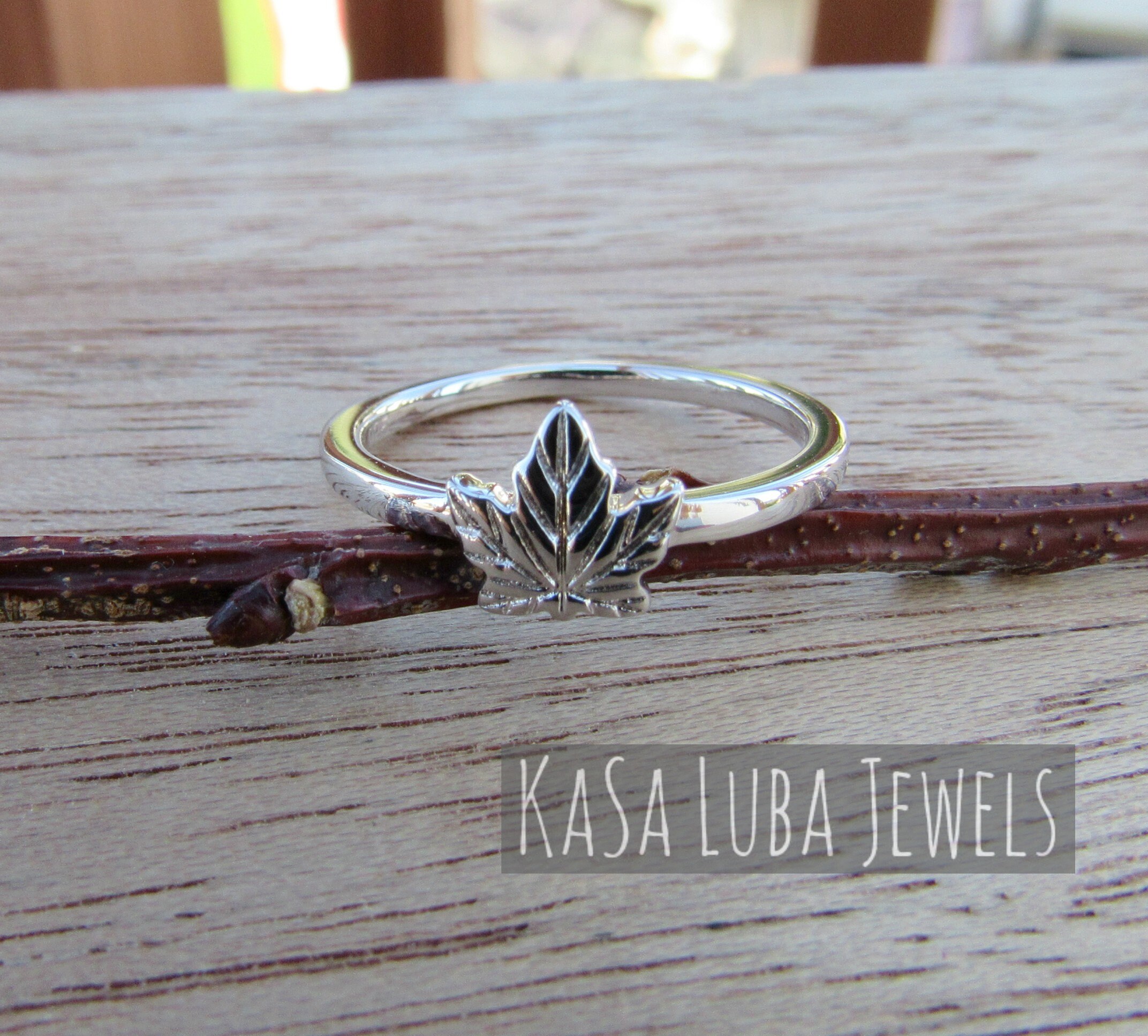 Sterling Silver Leaf Ring Womens Leaf Ring Autumn Jewelry | Etsy