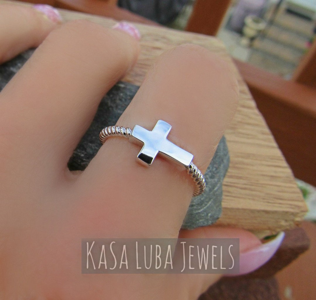 Cross Silver Ring, Cross Jewelry, Confirmtion Ring, Communion Ring ...