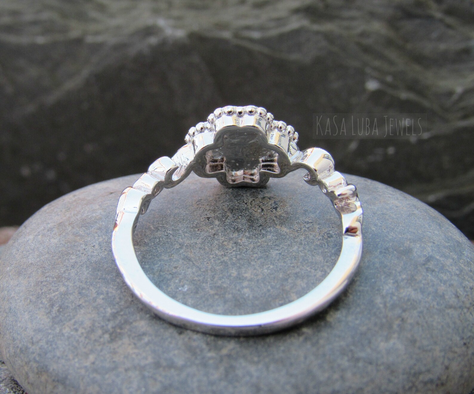 Sterling Silver Blue Opal Clover Ring - Irish Shamrock Jewelry - Etsy