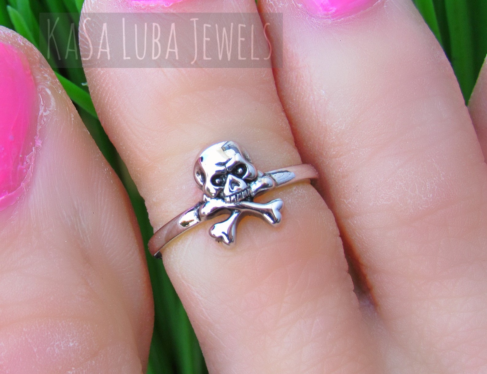 Crossbone Skull Toe Ring Skull Ring Skull Toering Silver - Etsy