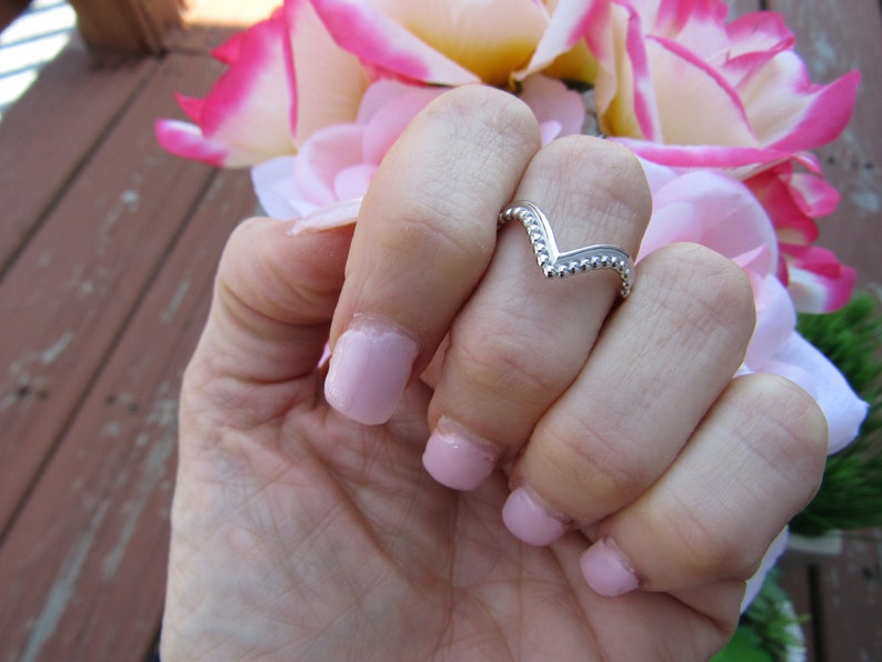 V Shape Silver Ring Chevron Ring Simple Ring Stamped 925 | Etsy