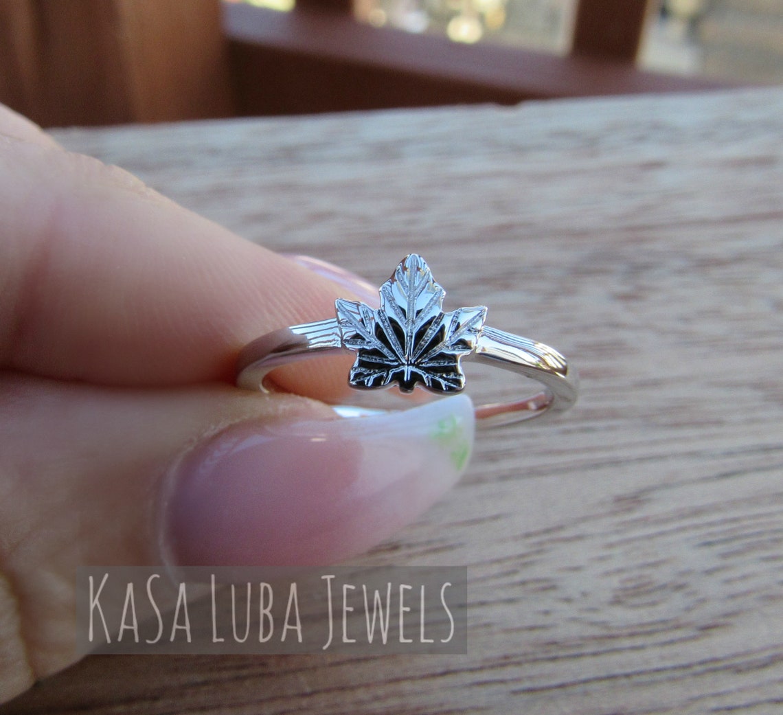 Sterling Silver Leaf Ring Womens Leaf Ring Autumn Jewelry | Etsy