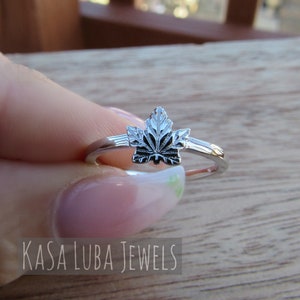 Sterling Silver Leaf Ring, Womens, Leaf Ring, Autumn Jewelry, 925 ...