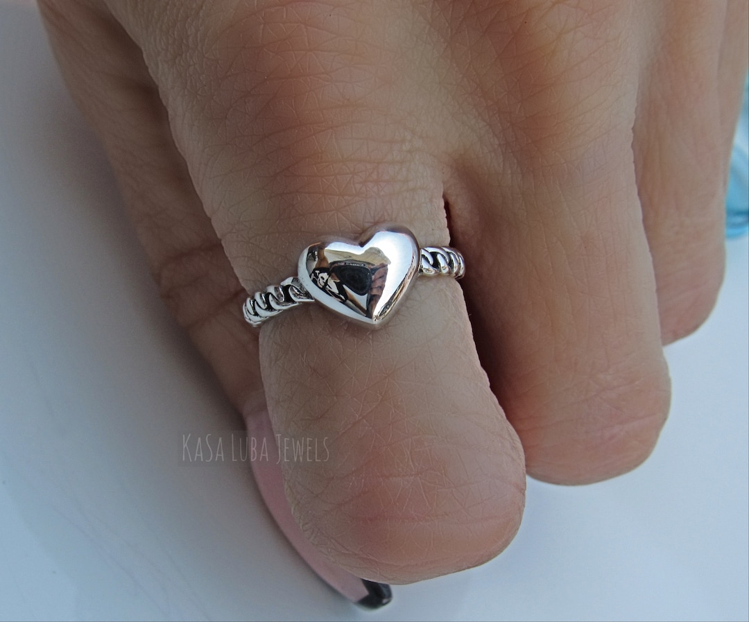 Sterling Silver Heart Promise Ring: Oxidized Anniversary Jewelry - Etsy