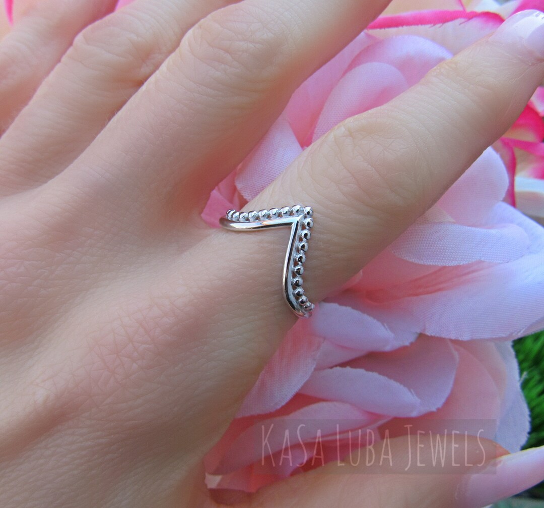 V Shape Silver Ring, Chevron Ring, Simple Ring, Stamped 925, 925 ...