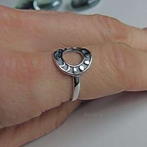 Sterling Silver Moon Phases Ring - Womens Statement Ring - Thumb Ring ...