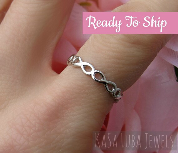 Sterling Silver Infinity Eternity Ring Simple Ring | Etsy