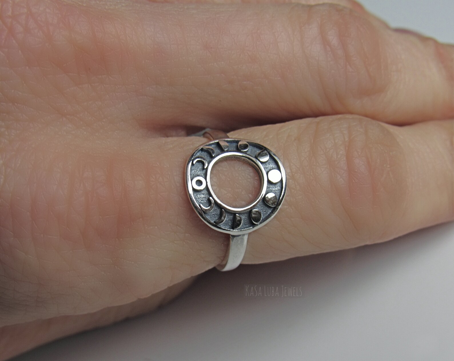 Sterling Silver Moon Phases Ring Womens Statement Ring | Etsy