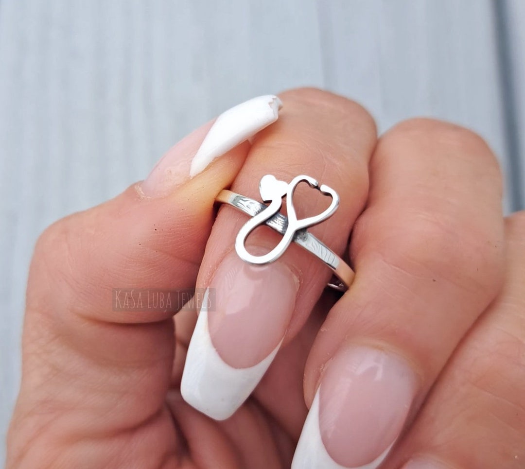 Silver Nurse Ring RN Doctor Health Care Nurse Gift Gift for Nurses ...