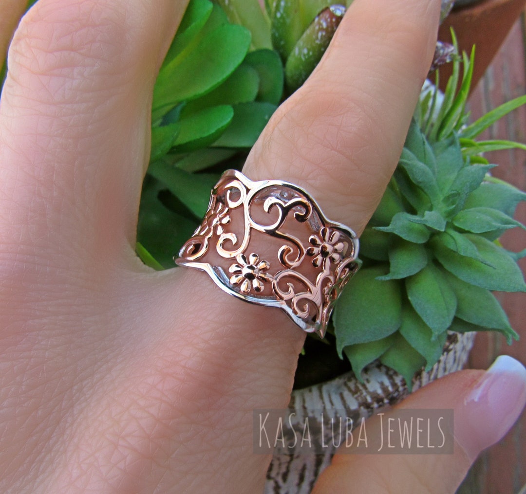 Two Tone Rose Gold Ring, Plated and Silver Ring, Silver and Gold Ring ...