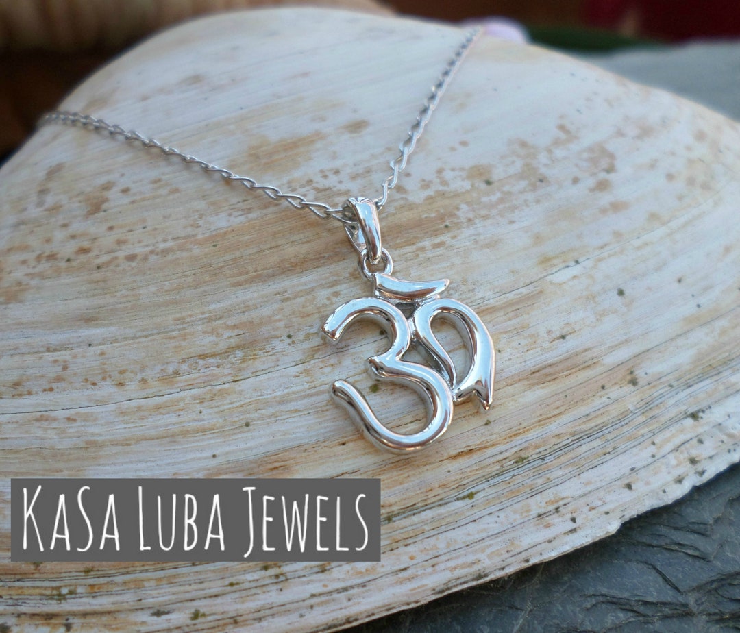 Silver Om Pendant - Om Protection Pendant - Small Om Pendant ...