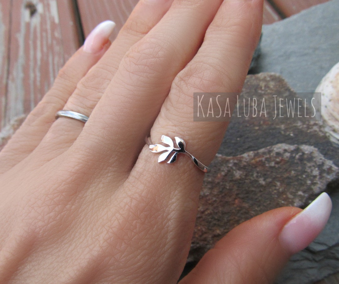 Sterling Silver Leaf Ring - Leaves - Fall - Womens Rings - Stamped 925 ...