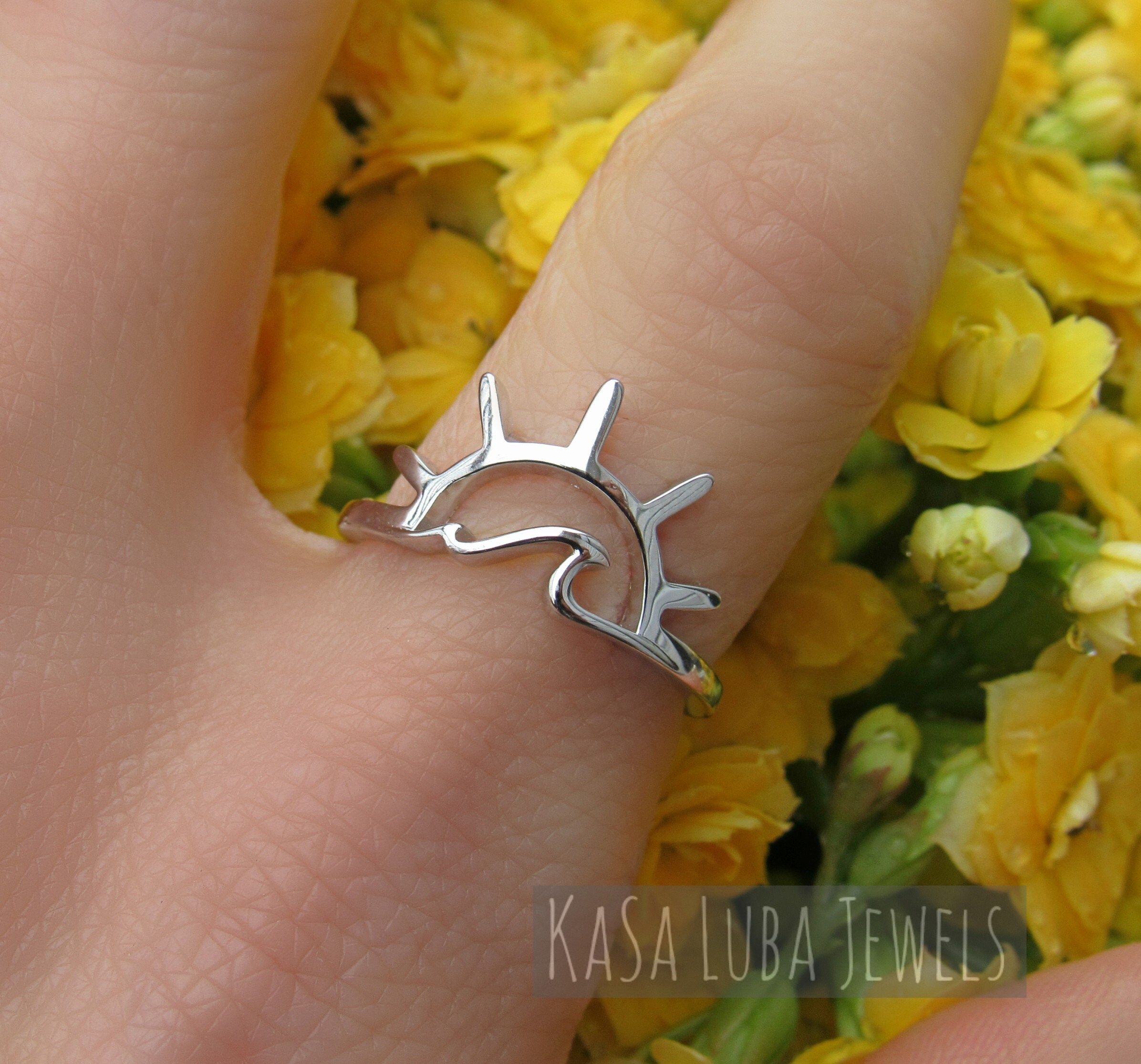 Wave Sun Silver Ring - Sterling Silver - 925 - Beach Lover - Etsy