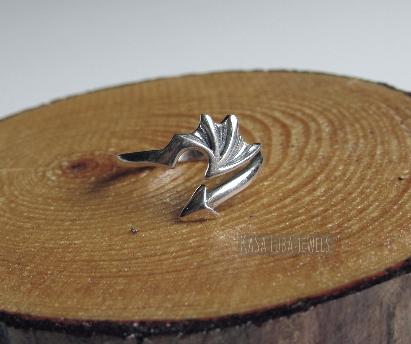 Silver Dragons Wing and Tail Ring Adjustable Dragon Lovers | Etsy