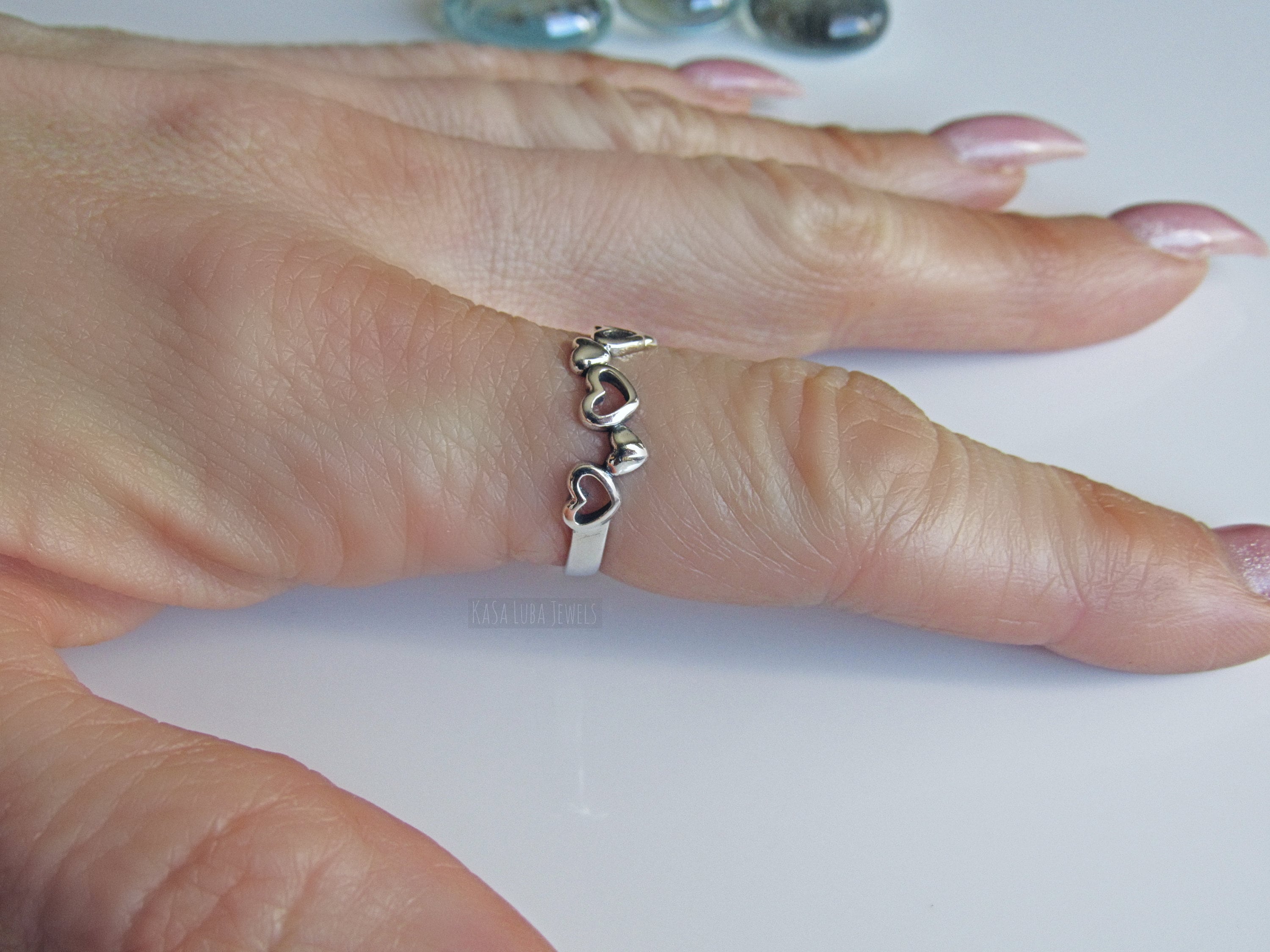 Heart Sterling silver ring Eternity promise ring heart | Etsy