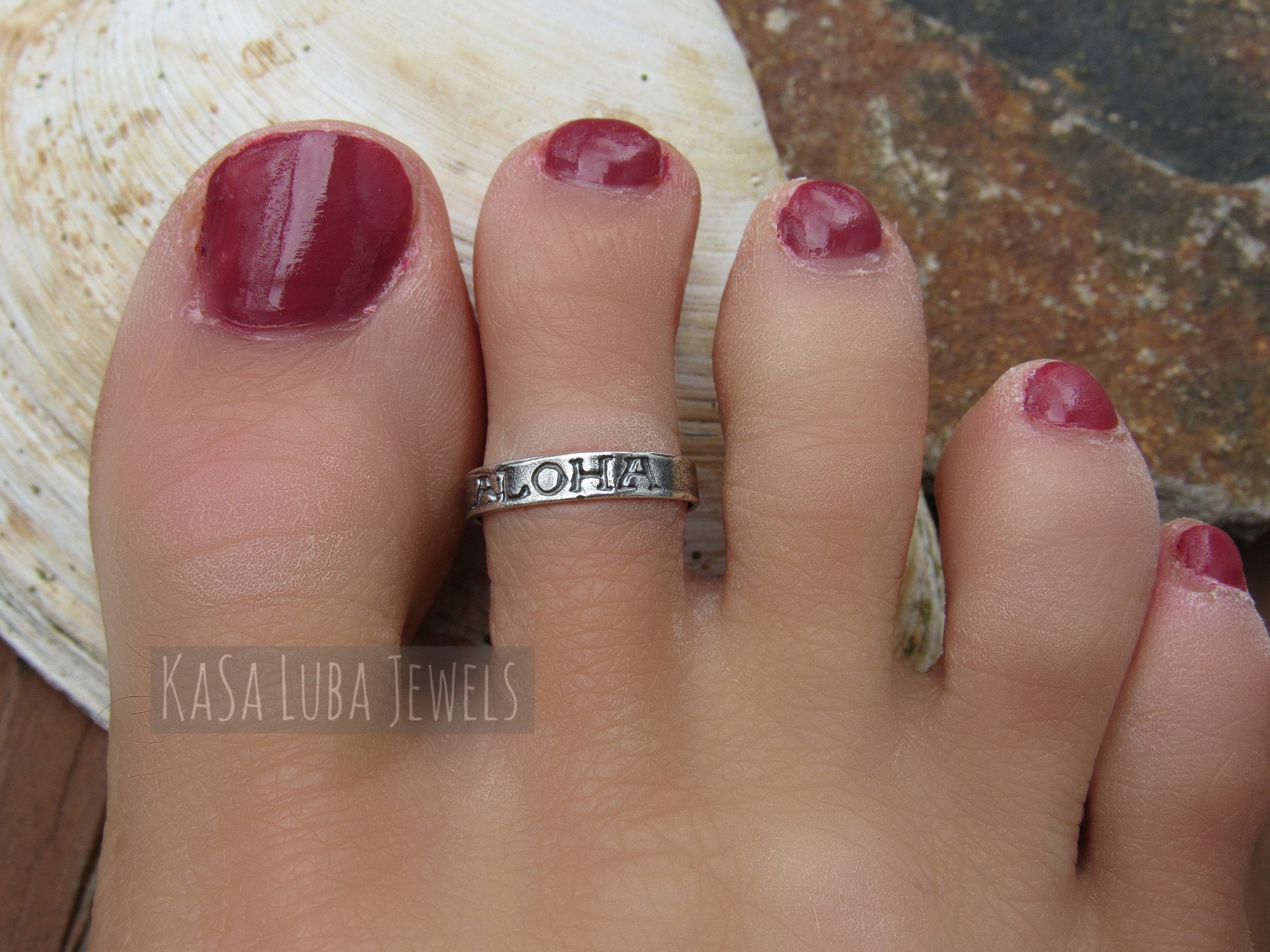 Sterling Silver Aloha Toe Ring Silver Toering Stamped 925 - Etsy