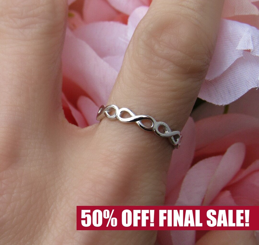 Sterling Silver Infinity Eternity Ring Simple Ring Eternity Ring Womens ...