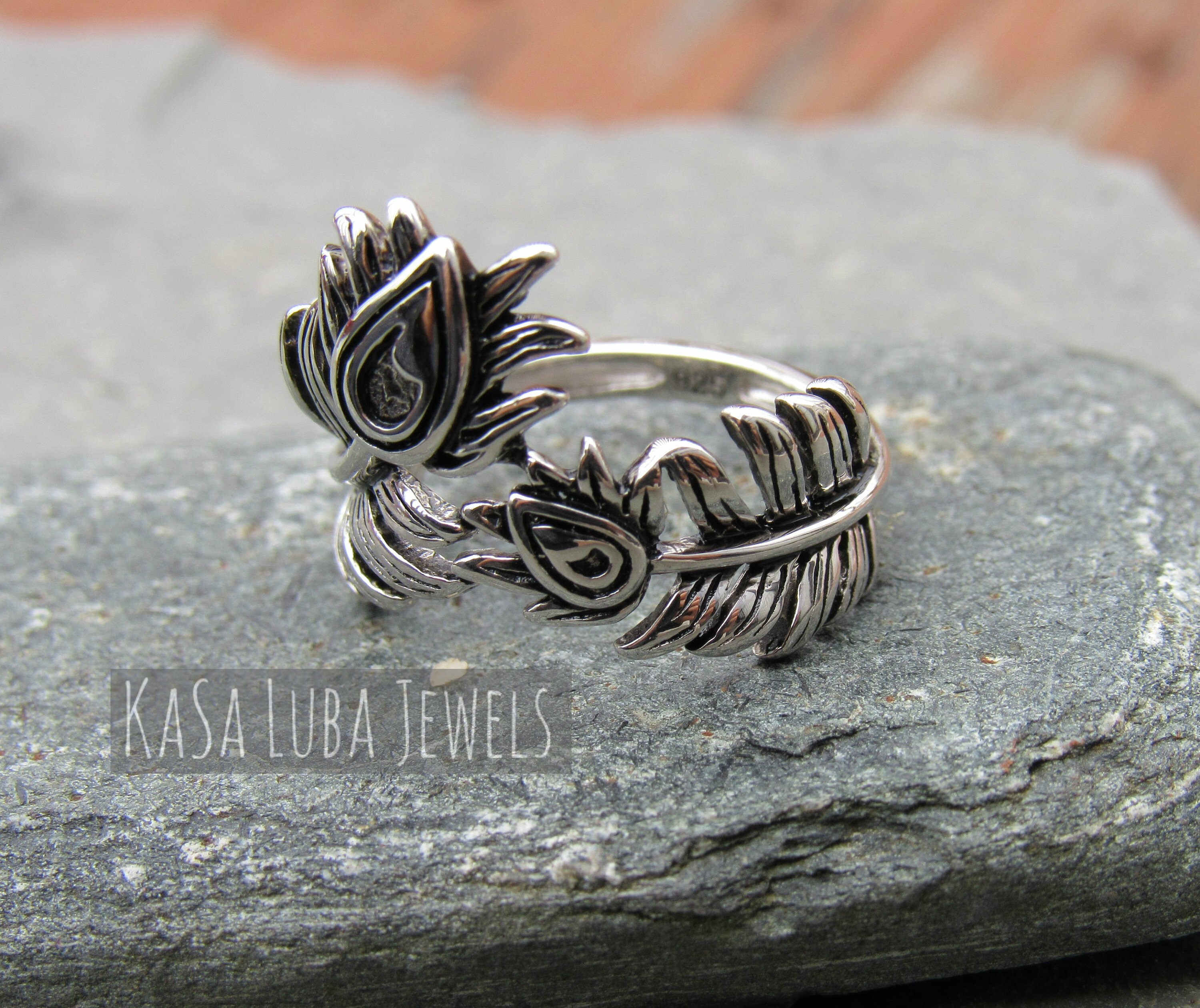 Flower leaf silver ring leaf ring statement ring silver | Etsy