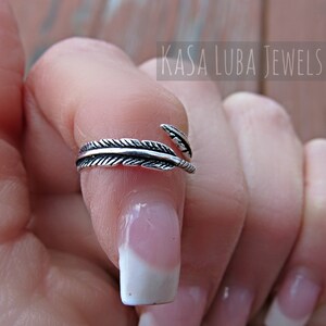 Oxidized Feather Toe Ring 925 Sterling Silver Promise - Etsy