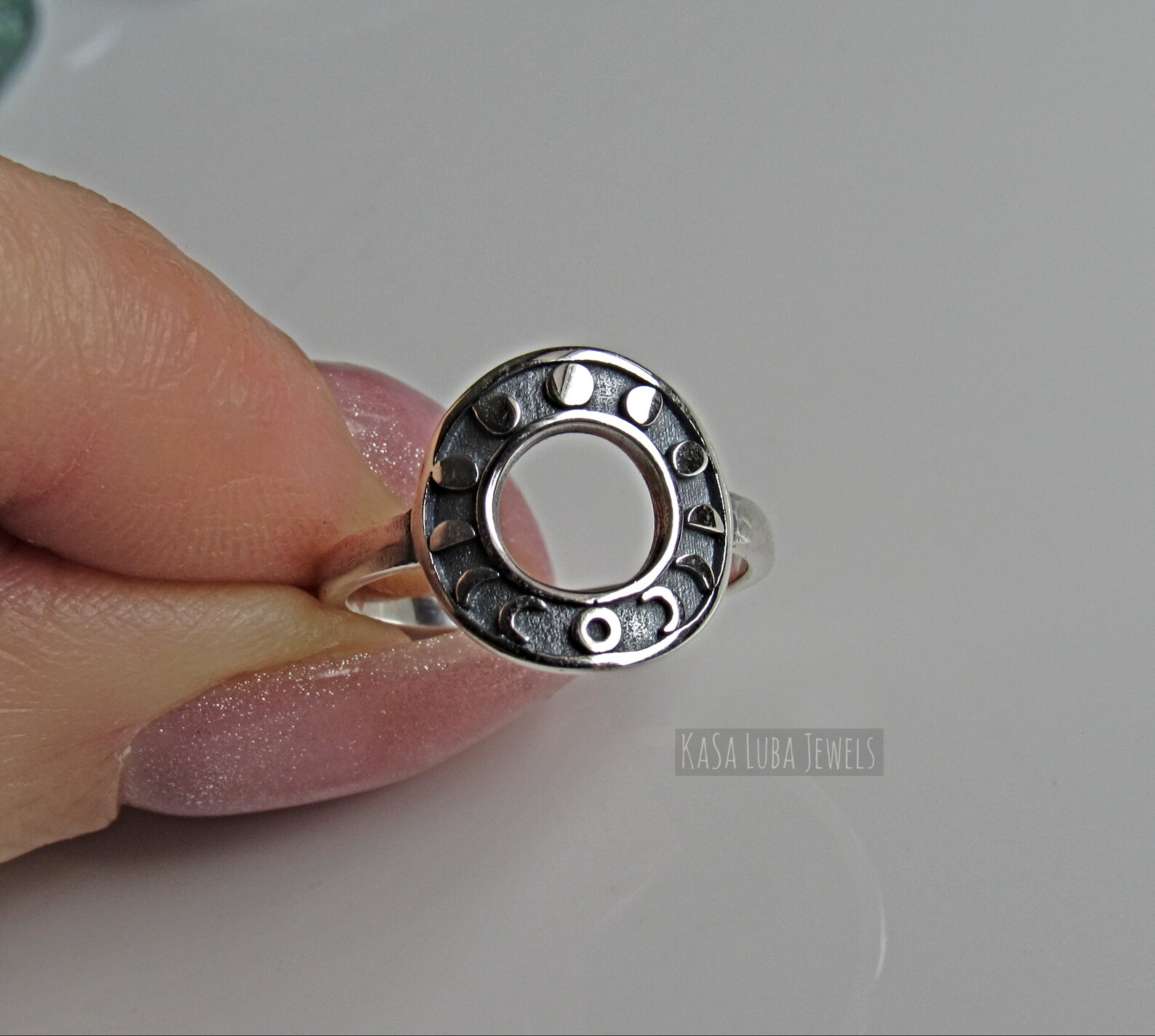 Sterling Silver Moon Phases Ring Womens Statement Ring | Etsy