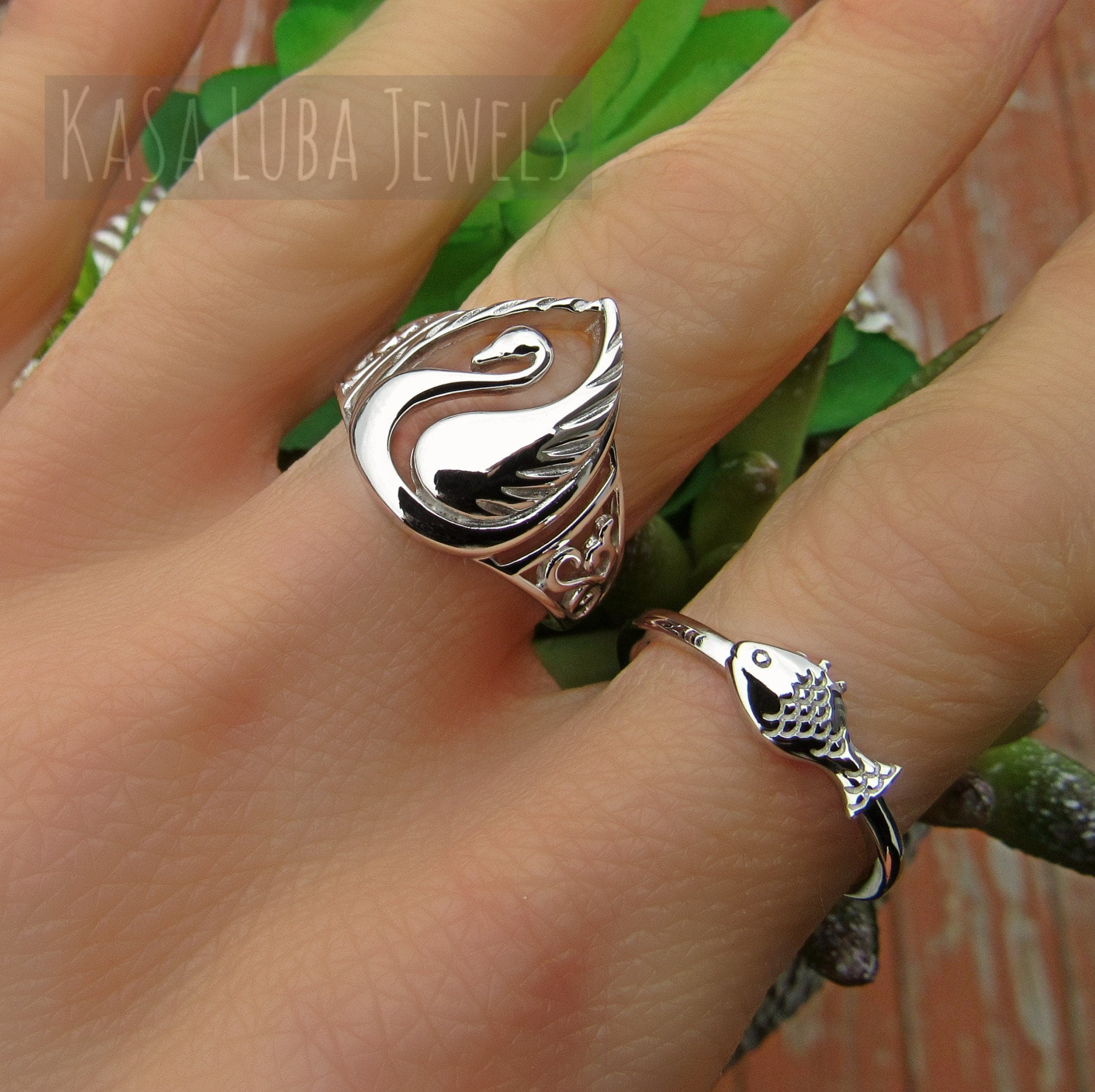 Swan Sterling Silver Ring: Womens Bird Jewelry (sizes 6-13) - Etsy