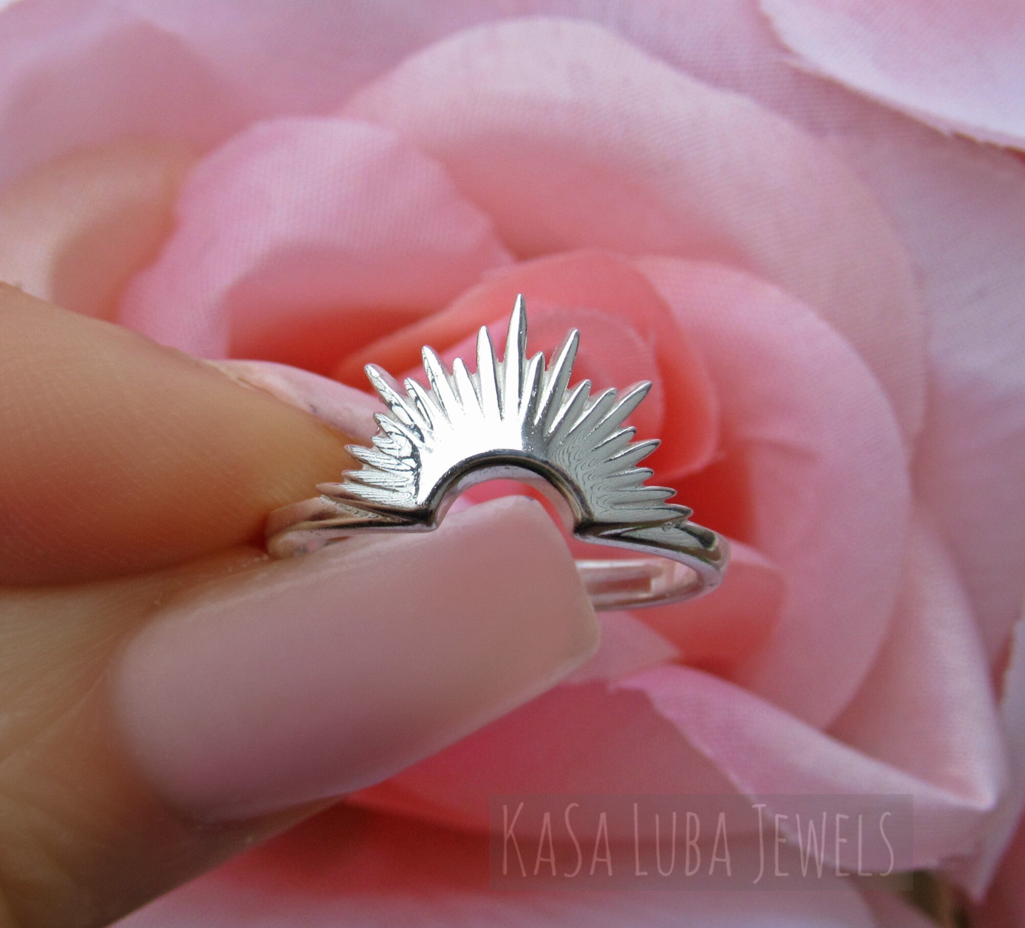 Silver Sunrise Ring Sunshine Ring Sunrise silver Jewelry | Etsy