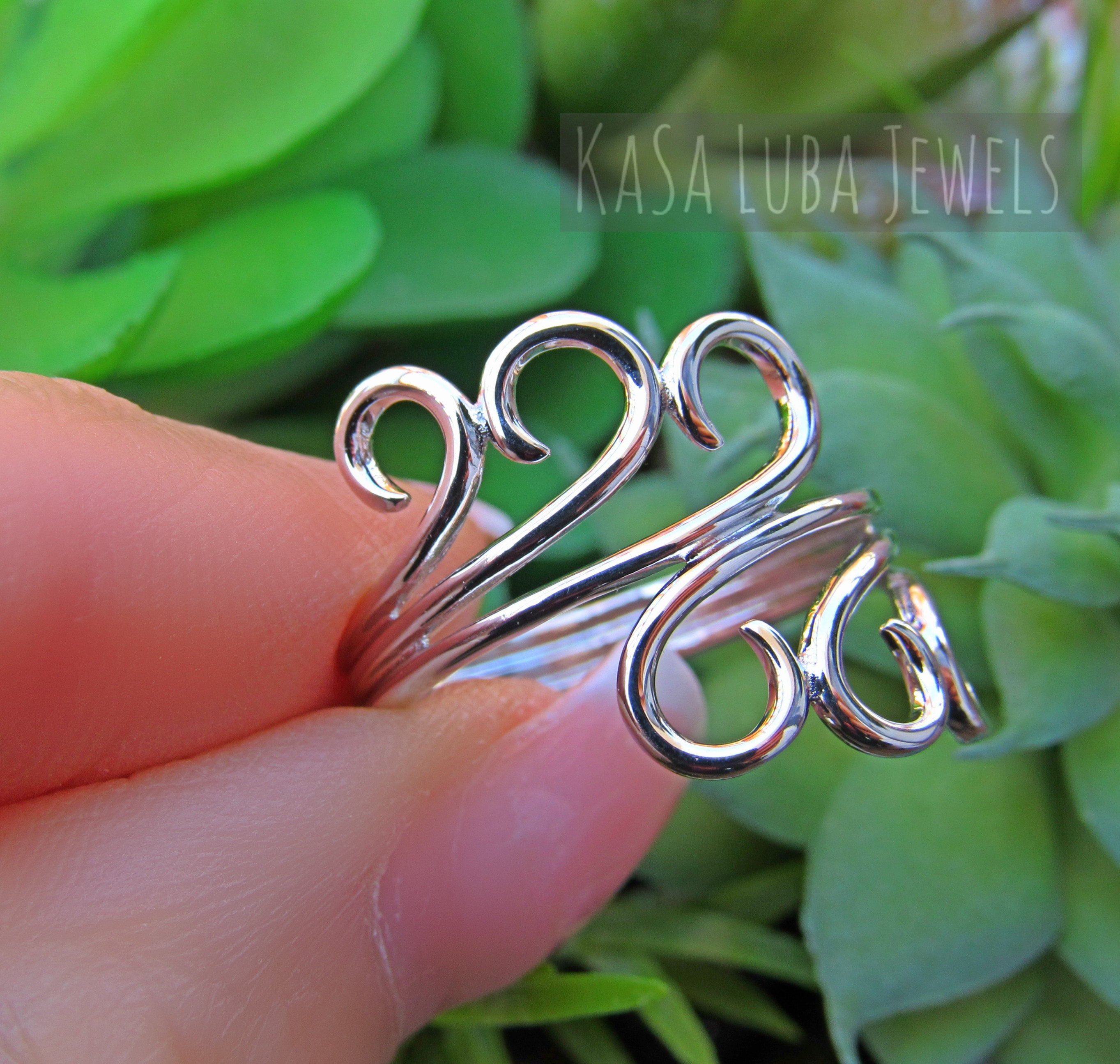 Sterling Silver Wave Ring Swirl 925 Silver Unique Ring - Etsy