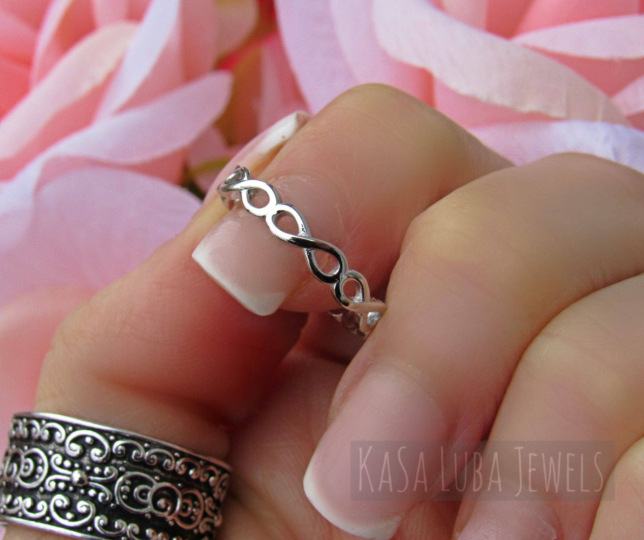 Sterling Silver Infinity Eternity Ring simple ring | Etsy