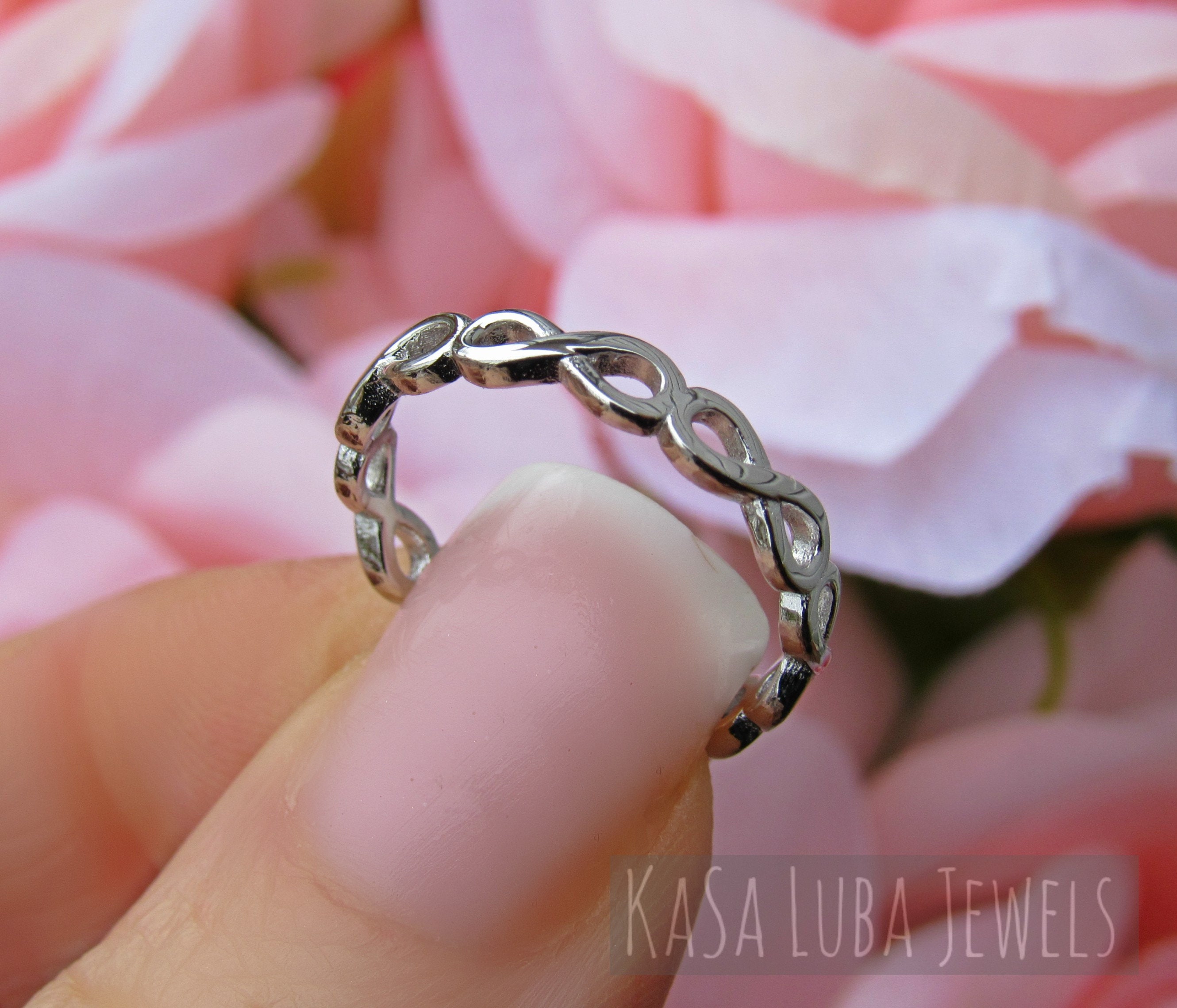 Sterling Silver Infinity Eternity Ring simple ring | Etsy