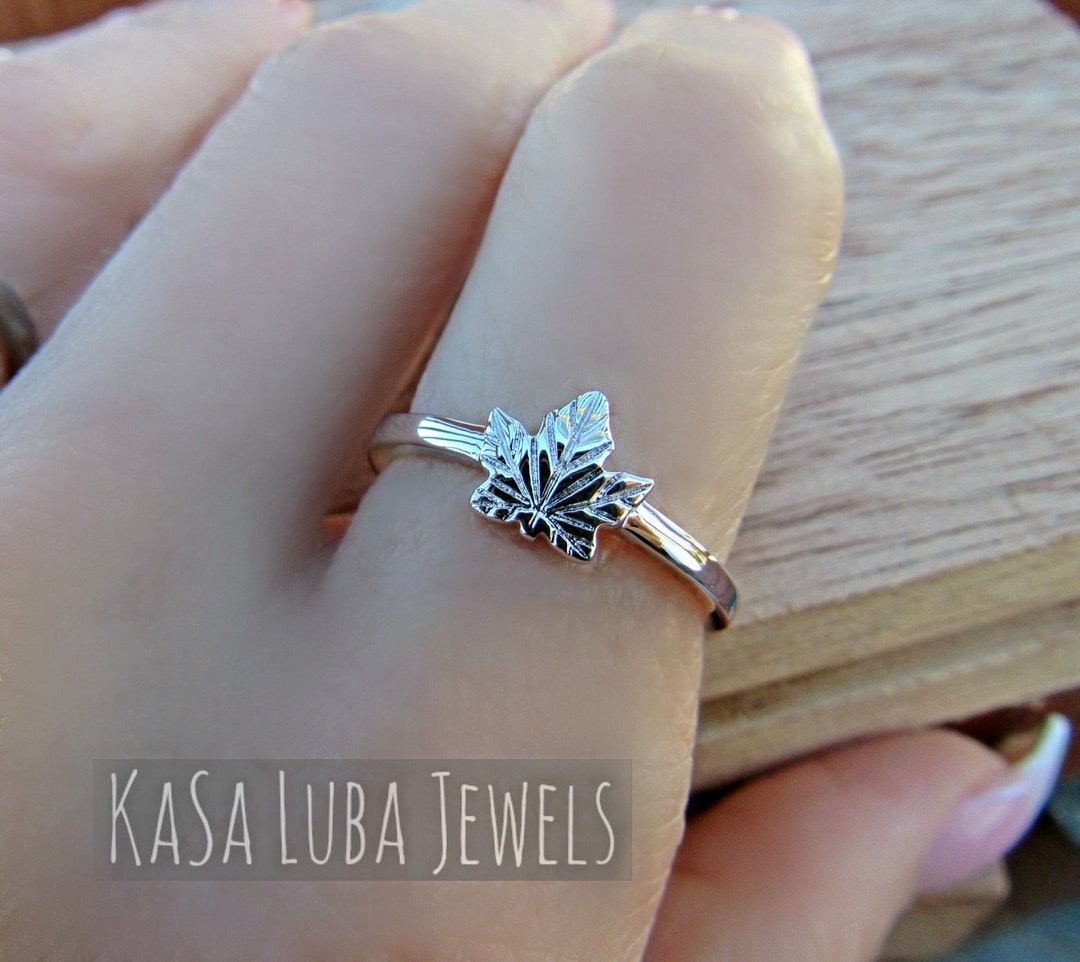 Sterling Silver Leaf Ring, Womens, Leaf Ring, Autumn Jewelry, 925 ...