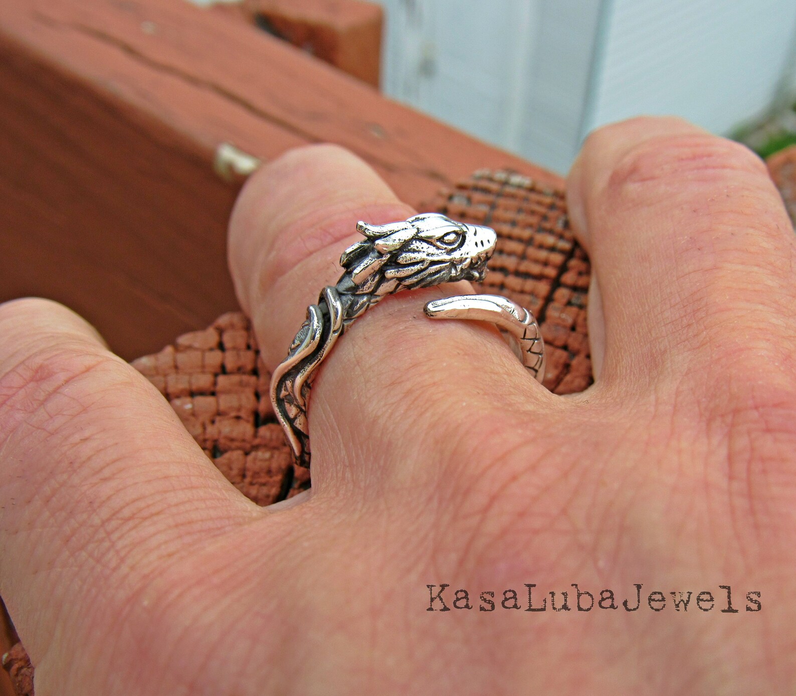 Sterling Silver Dragon Ring Dragon Jewelry Mens Rings - Etsy