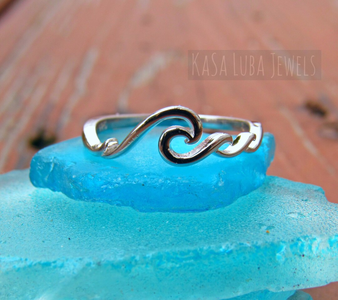 Womens Silver Wave Ring, Wave Ring, Sterling Silver, 925 Silver - Etsy